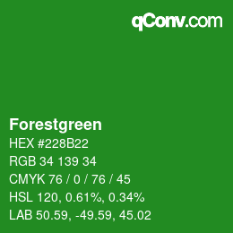 #forestgreen Farbe im Detail Komplementärfarbe Schattierung